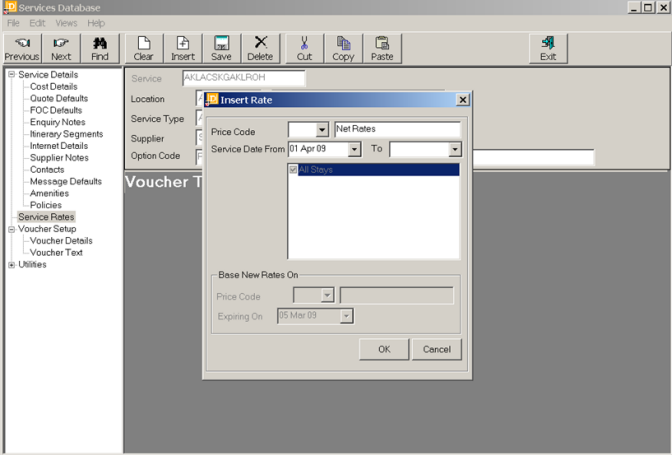 Insert Rate Dialogue