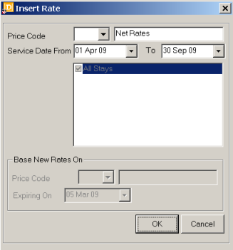 Insert Rate Dialogue