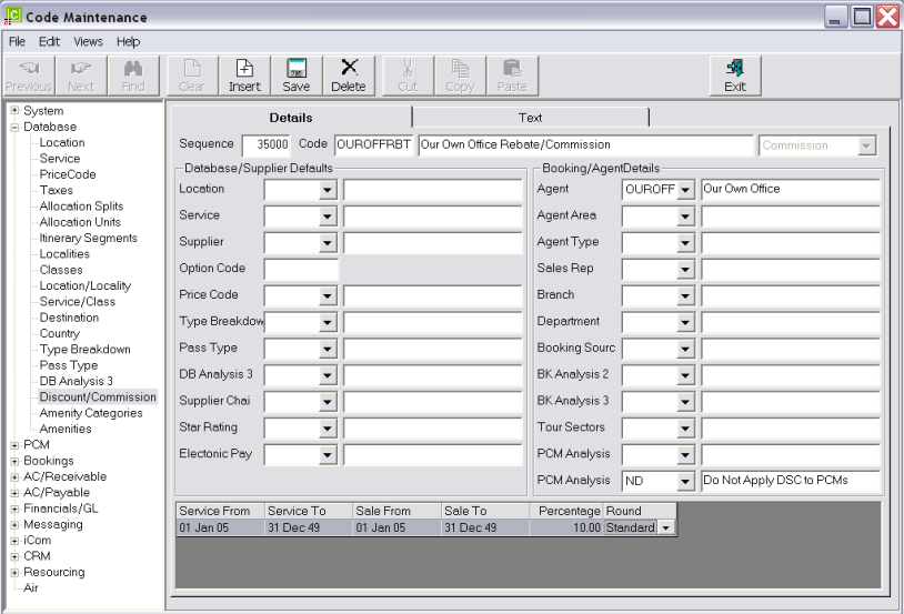 Discount/Commission/Mark-up