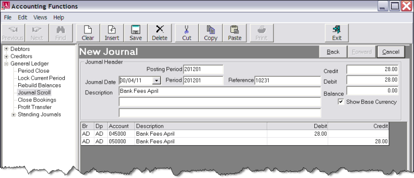 Standard Journal Entry
