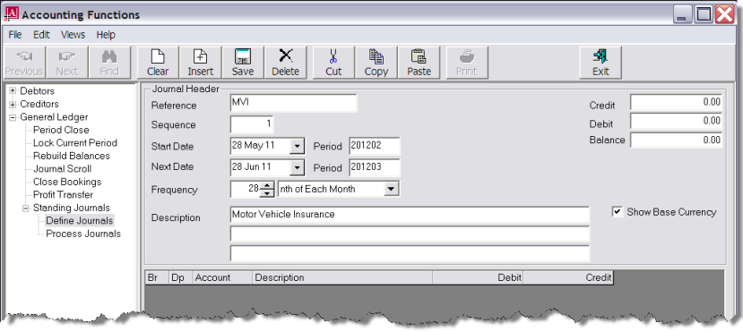 Define Standing Journals